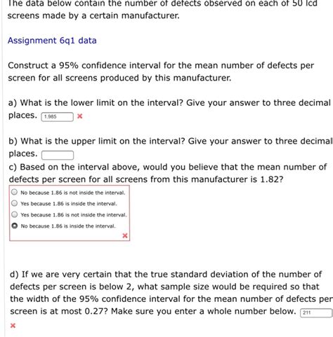 Solved The Data Below Contain The Number Of Defects Observed