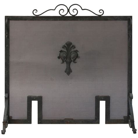 1920s Fireplace Screen Unique Iron Work