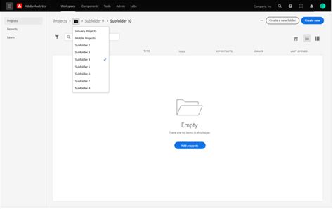 폴더 만들기 Adobe Analytics