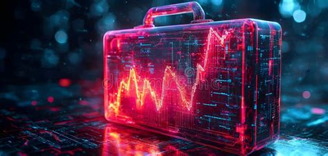 Vibrant 3D Briefcase Representing Digital Growth And Data Analysis