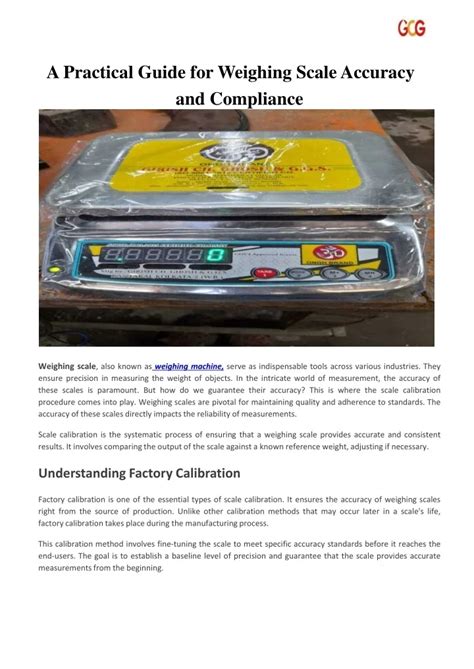 Ppt A Practical Guide For Weighing Scale Accuracy And Compliance Powerpoint Presentation Id