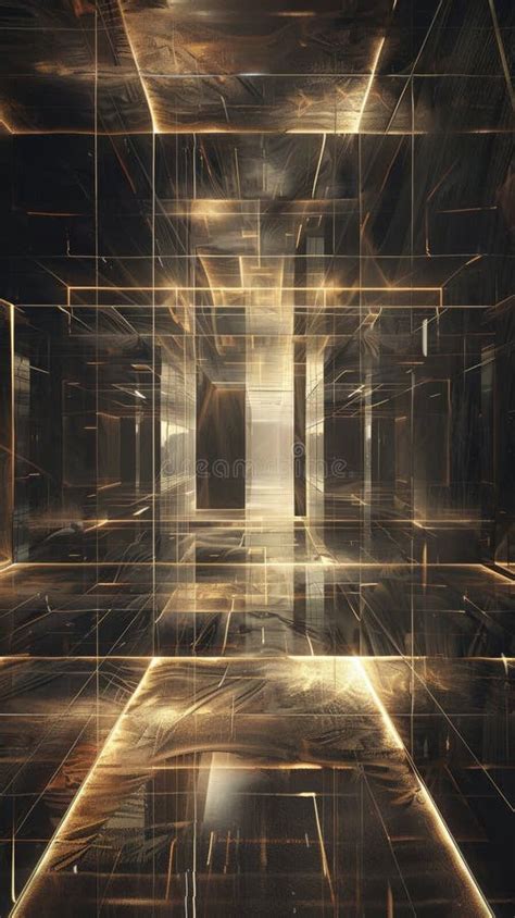 Futuristic Corridor With Glowing Red Digital Envelope Symbol Dark Sci