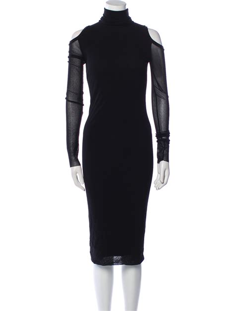Fuzzi Turtleneck Long Dress Black Dresses Clothing Wf324774 The