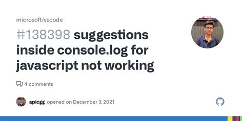 Suggestions Inside Console Log For Javascript Not Working Issue Microsoft Vscode