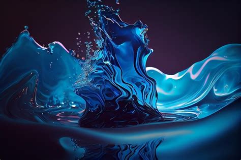Premium Photo Blue Abstract Liquid Wave Background Flowing Liquid Generative Ai
