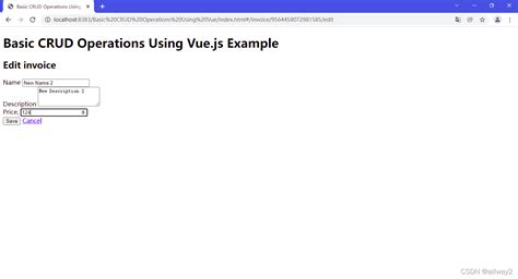 Vuejs客户端crud示例vue Crudoperation Csdn博客