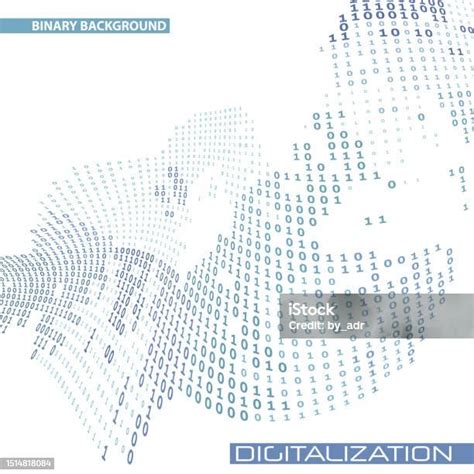 Digitalization Binary Background With Ones And Zeros Digital Vector
