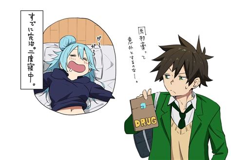 Aqua And Satou Kazuma Kono Subarashii Sekai Ni Shukufuku Wo Drawn By
