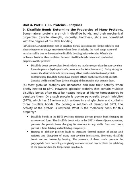 Exercises On Biochemistry Docsity