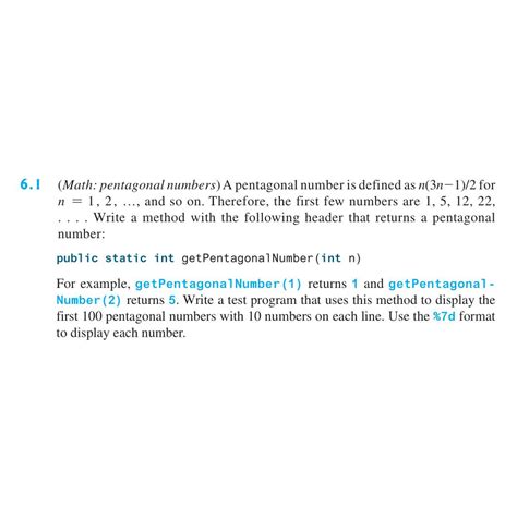 Solved I Math Pentagonal Numbers ﻿a Pentagonal Number Is