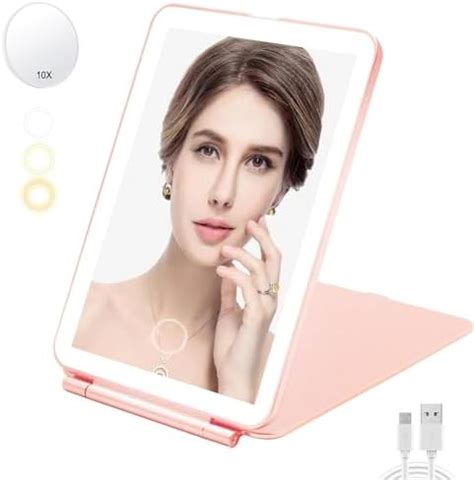 Amazon De GVEFIVME Tragbarer Reise Make Up Spiegel Mit LED Lichtern
