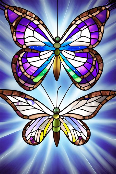 Bright White Stained Glass Mirror With Vivid Sparkly Hovering 3d