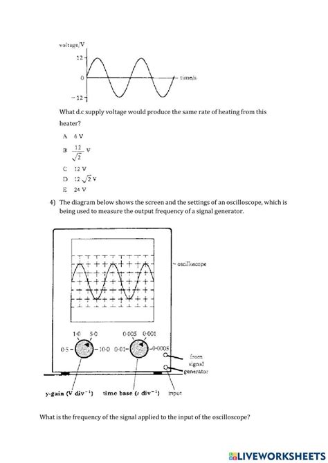 Alternating Currents Online Exercise For Live Worksheets