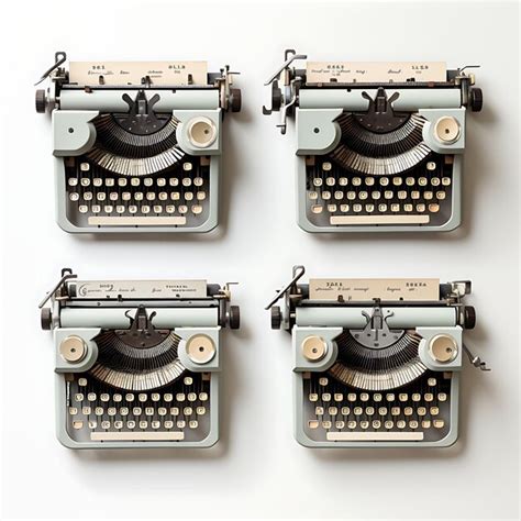 Premium Photo A Set Frame Of Typewriter Paper Light Gray Color