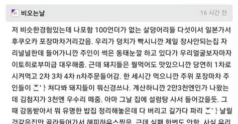 일본 가서 백반집 할머니 울린 개드리퍼
