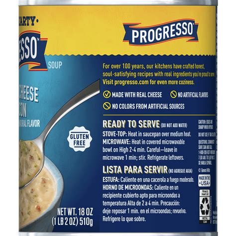 Progresso Soup Broccoli Cheese With Bacon 18 Oz Instacart