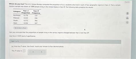 Solved Where Do You Live The Us Census Bureau Computed