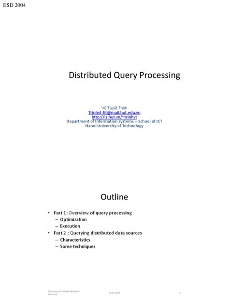 distributed query processing outline pdf peer to peer