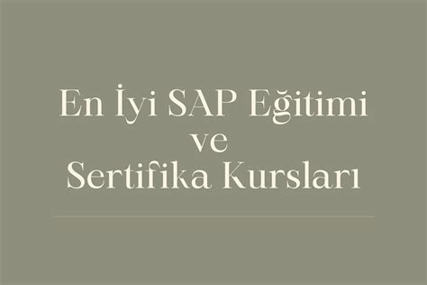 En İyi Sap Eğitimi Ve Sertifika Kursları Proje Yönetim Araçları