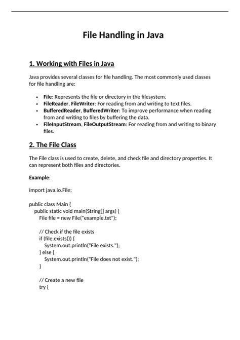 File Handling In Java Reading Writing And Managing Files With