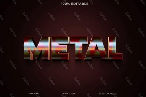 Efecto De Texto Metálico Archivo Psd Photoshop Premium