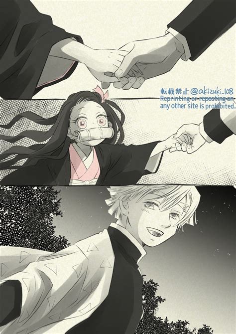 Kamado Nezuko And Agatsuma Zenitsu Kimetsu No Yaiba Drawn By