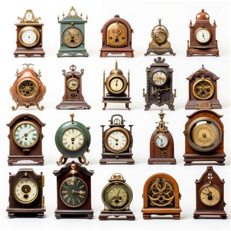 Premium Ai Image Collection Of Antique Vintage Clocks With Unique Designs
