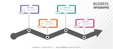 터 크리에이티브 인포그래픽 4단계 템플릿 프리미엄 벡터