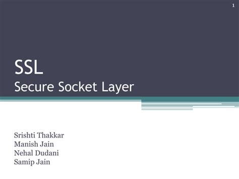 secure socket layer ssl pptx