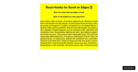 React Scroll On Edges Codesandbox