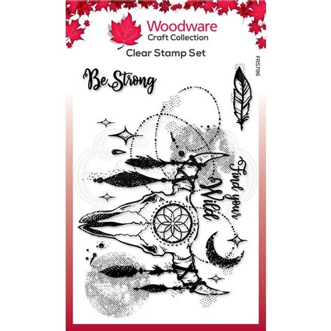 Woodware Clear Singles Acrylic Stamp Skull A6 Discontinued From