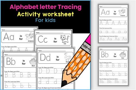 Uppercase Lowercase Letter Tracing Graphic By TheStudyKits Creative Fabrica