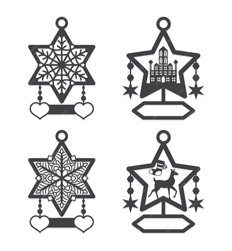 Premium Vector Christmas Ornament Decoration Vector Collection With