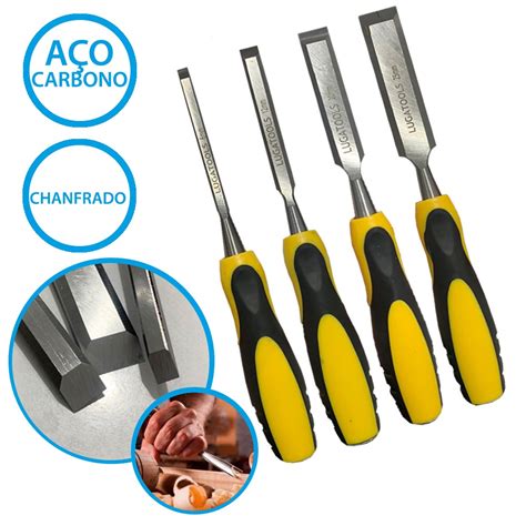 Jogo Kit Formão Goiva Peças Profissional Ideal Para Carpintaria Entalhar Madeira Lugatools