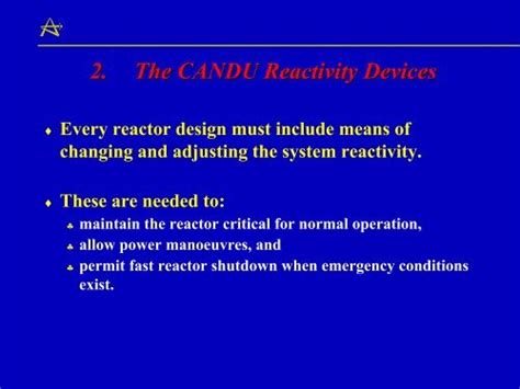 2 The Candu Reactivity Devices