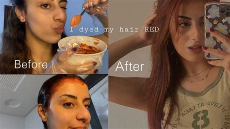 I Dyed My Hair Red 😭صبغت شعري أحمر Youtube