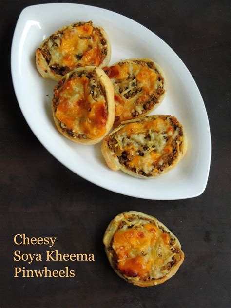 Cheesy Soya Kheema Pinwheelsminced Soya And Cheese Pinwheels Cook N Click