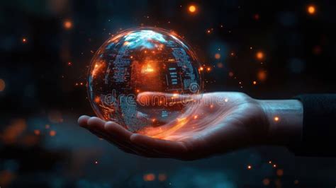 Businessman Holds Digital Globe Displaying Global Data In 2025 Global