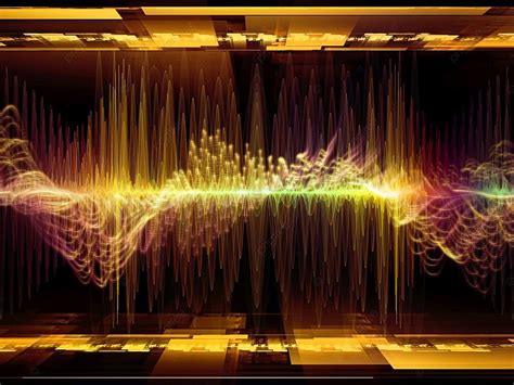 Wave Function Series Background Design Of Colored Sine Vibrations Photo