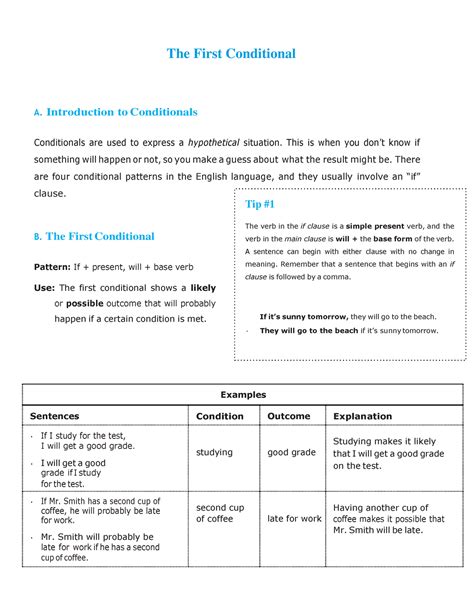 English Conditional Tip The Verb In The If Clause Is A Simple