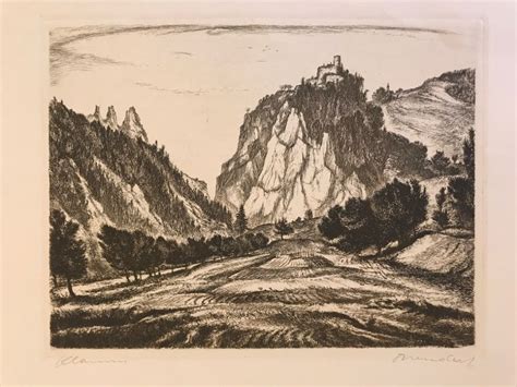 Ruine Klamm Radierung aus Burgen und Städte in der Niederdonau by