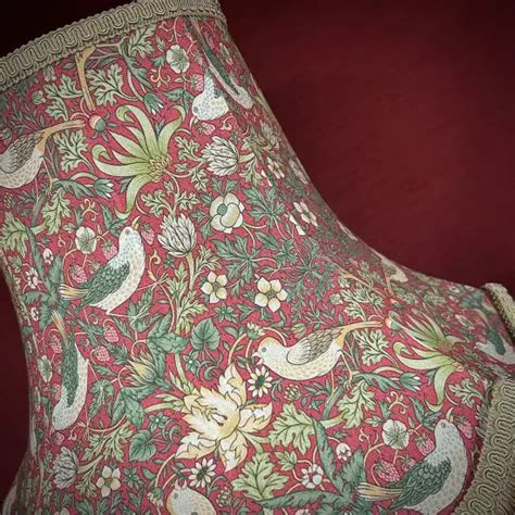 William Morris Strawberry Thief Crimson Lampshade