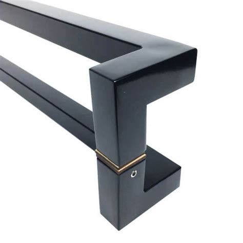 Puxador Portas Duplo Aço Inox Preto Athenas cm para Portas Pivotantes Madeira Vidro