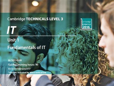 Unit 1 Fundamentals Of IT M 507 4999 OCR Cambridge TECHNICALS LEVEL