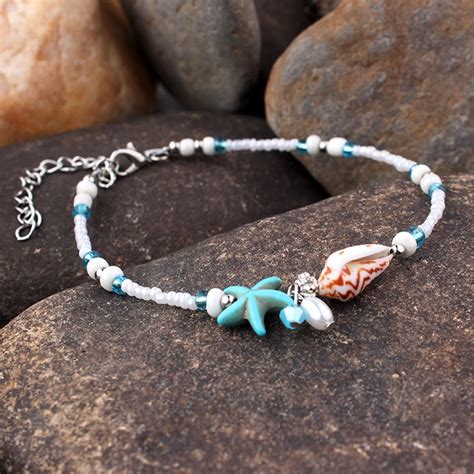 Boho Shell Anklet Beads Starfish Anklets For Women Ankle Bracelet