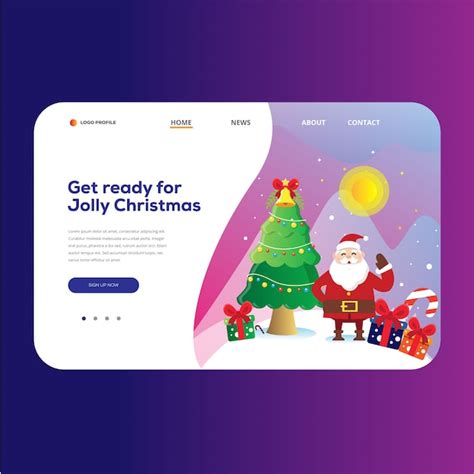 Premium Vector Christmas Landing Page Template
