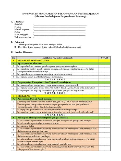18 16 Pengamatan Praktik Project Based Learning Pdf