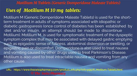 Ppt Motilium M Tablets Generic Domperidone Maleate Tablets