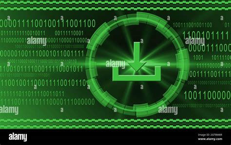 Download Symbol Centered Into Hud Elements On Binary Code Background