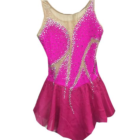 Pink Figure Skating Dress Competition Hot Sale Ice Skating Dress Women